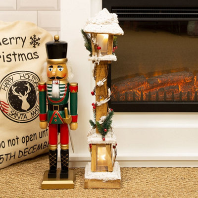 The Christmas Workshop 82690 60cm Snow Topped Wooden Lamppost