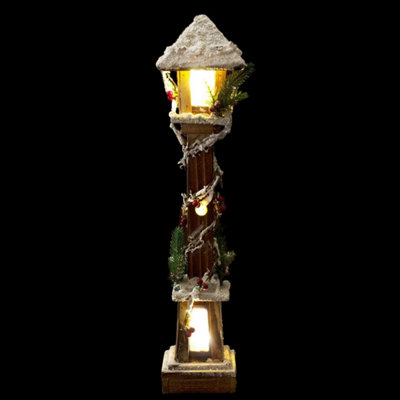 The Christmas Workshop 82690 60cm Snow Topped Wooden Lamppost