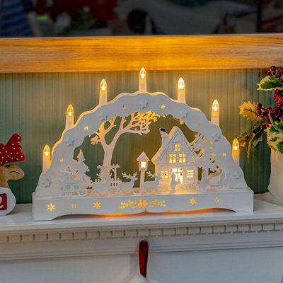 The Christmas Workshop 88200 Wooden Illuminated Candle Bridge