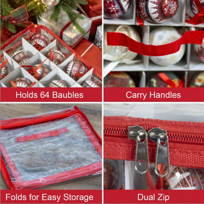 The Christmas Workshop Bauble Storage Box - Huge Capacity - Holds 64 ...
