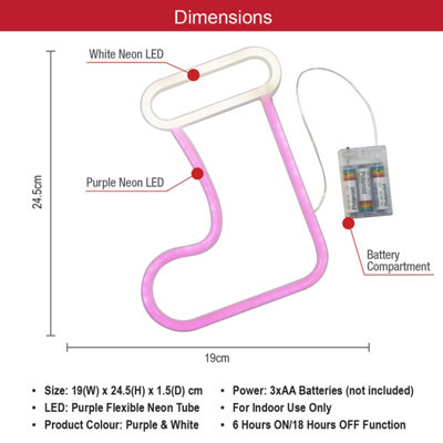 The Christmas Workshop Christmas Stocking LED Neon Light