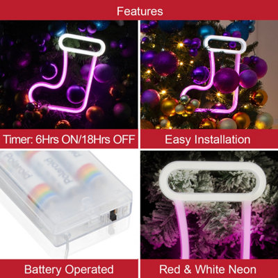 The Christmas Workshop Christmas Stocking LED Neon Light