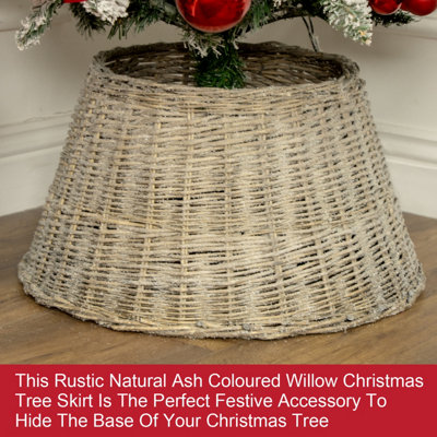 The Christmas Workshop Glittery Ash Willow Christmas Tree Skirt