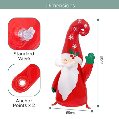 The Christmas Workshop Inflatable Santa Gnome - 1m Tall - Indoor ...