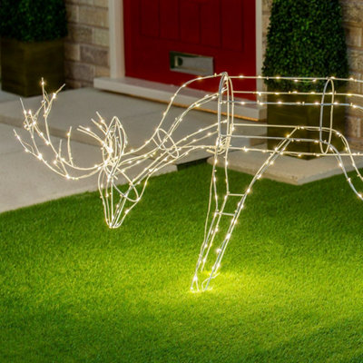 The Christmas Workshop Light-Up Grazing Reindeer / Outdoor Decoration ...