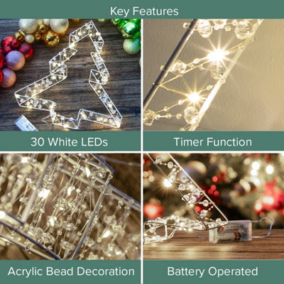 The Christmas Workshop Metal Frame Christmas Tree Light