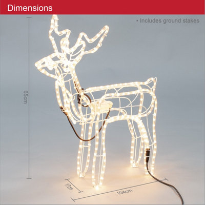 The Christmas Workshop Moving Reindeer Rope Light - Warm White