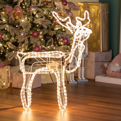 The Christmas Workshop Moving Reindeer Rope Light - Warm White