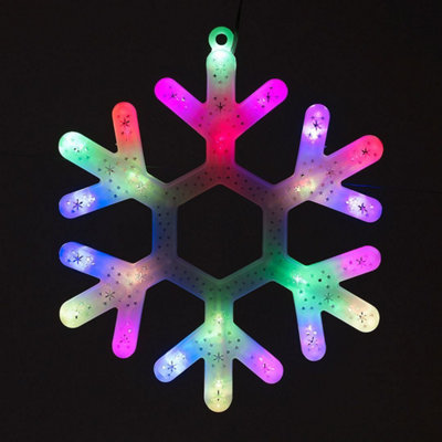 The Christmas Workshop Multi-Coloured Snowflake Window Light | DIY at B&Q