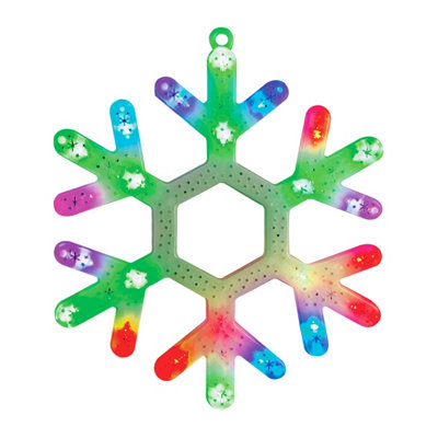 The Christmas Workshop Multi-Coloured Snowflake Window Light