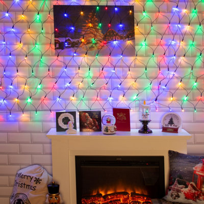 The Christmas Workshop Set of 100 Multi-Coloured Net Lights