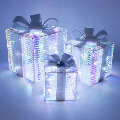 The Christmas Workshop Set of 3 Iridescent Gift Boxes