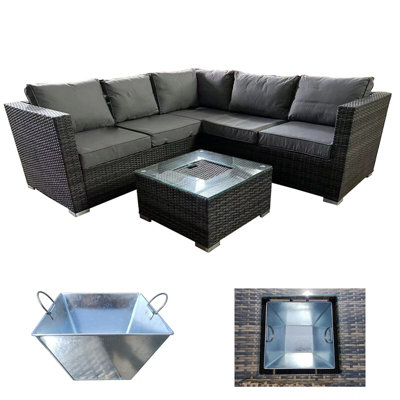 The Compton 5 Seat Corner Sofa & Ice Bucket Set