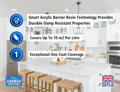 The DampSeal One Coat - 2.5 Litre - Matt White - Seals damp and mould ...