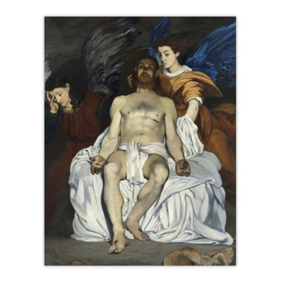 The Dead Jesus with Angels Manet Vintage Wall Art Poster Print 12X16"