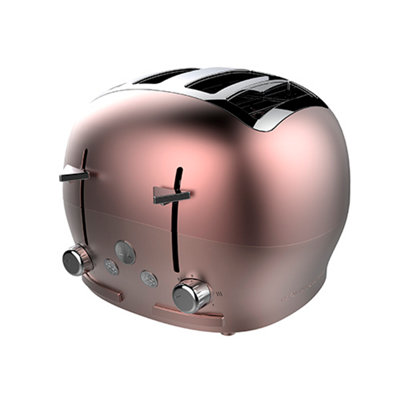 The Funky Appliance Company 4 Slice Toaster Rose Gold Pink | DIY at B&Q