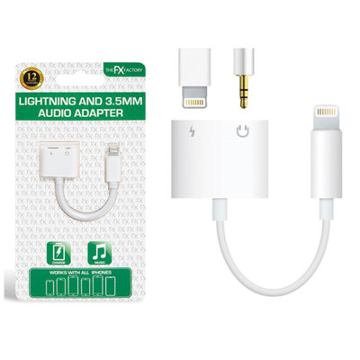 The FX Factory Lightning & 3.5mm Audio Adapter, White