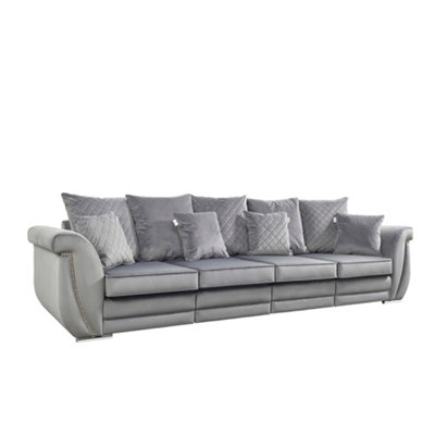 The Great British Sofa Company Hampton 4 Seater Velvet Sofa | DIY at B&Q