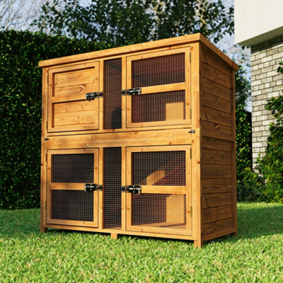 The Hutch Company 4ft Chartwell Double Rabbit Guinea Pig Hutch Extra ...