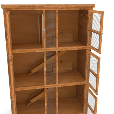 The Hutch Company 4ft Chartwell Triple Rabbit Guinea Pig Hutch Biggest ...