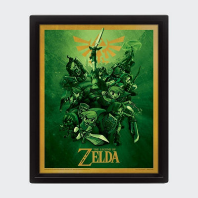 The Legend Of Zelda Framed Poster Green (One Size) at B&Q