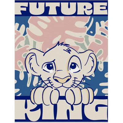 The Lion King Future King Simba Canvas Print Blue/Beige (30cm x 40cm)