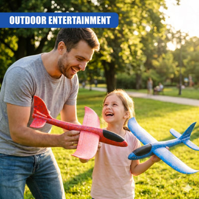 The Magic Toy Shop 2x Mega Foam Glider Plane Hand Throw Airplane Toy ...