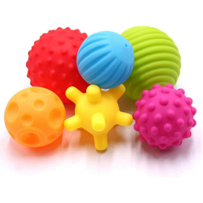 The Magic Toy Shop Baby Ball Set Baby Hand Massage 6 Piece Multi ...