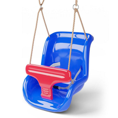 The Magic Toy Shop Blue Swing Seat with Harness and Adjustable Rope for ...