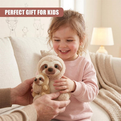 The Magic Toy Shop Cute Mum and Baby Sloth Plushy Toy Kids Bedroom ...
