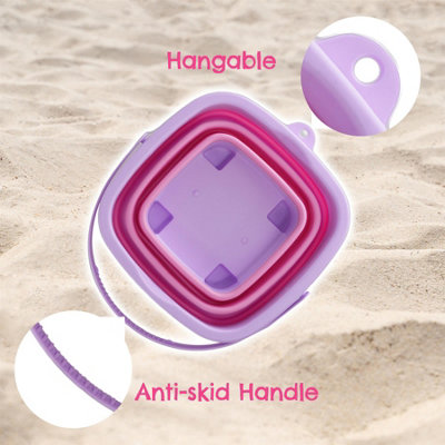 The Magic Toy Shop Foldable Beach Bucket Water Sand Collapsible Bucket ...