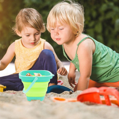 The Magic Toy Shop Foldable Beach Bucket Water Sand Collapsible Bucket ...