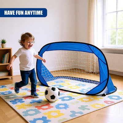 The Magic Toy Shop Kids Pop Up Football Goal Portable Foldable Indoor ...