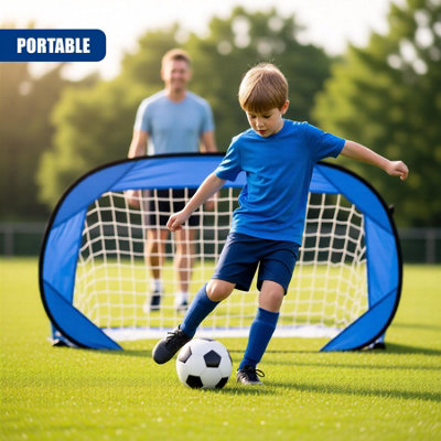 The Magic Toy Shop Kids Pop Up Football Goal Portable Foldable Indoor ...
