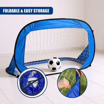 The Magic Toy Shop Kids Pop Up Football Goal Portable Foldable Indoor ...