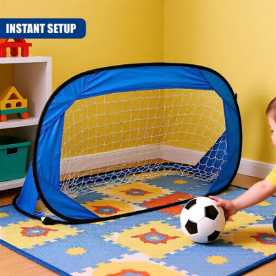 The Magic Toy Shop Kids Pop Up Football Goal Portable Foldable Indoor ...