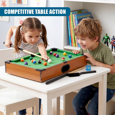 The Magic Toy Shop Mini Pool Table for Kids Wooden Table Top Game ...