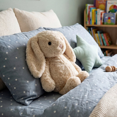 The Magic Toy Shop Plush Super Soft Rabbit Cuddly Toy Seated Beige ...