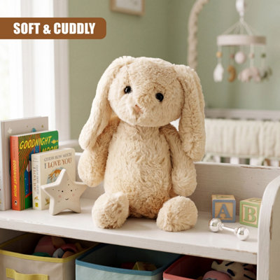 The Magic Toy Shop Plush Super Soft Rabbit Cuddly Toy Seated Beige ...