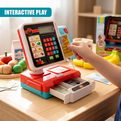 The Magic Toy Shop Red Cash Register Toy Kids Simulation Sounds Pretend ...
