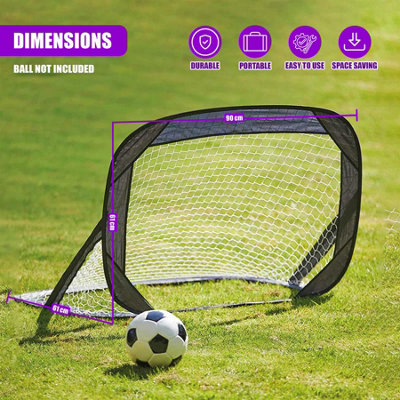 The Magic Toy Shop Set of 2 Pop Up Football Goals Kids Portable Indoor ...
