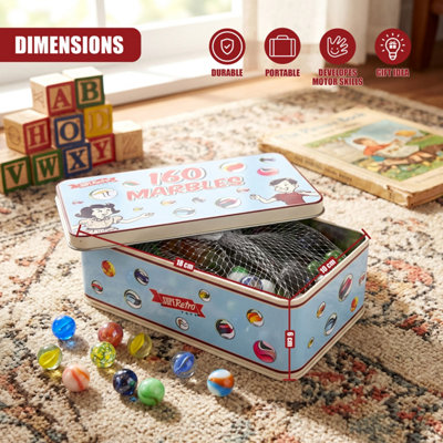 The Magic Toy Shop Traditional Classic Retro Glass Marbles In a Tin ...