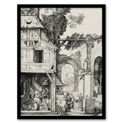 The Nativity Birth of Jesus Albrecht Durer Framed Wall Art Print 12X16"