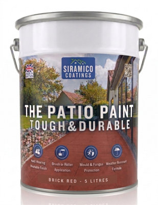 THE PATIO PAINT - BRICK RED - 5 Litre - Superior Patio Paint with ...