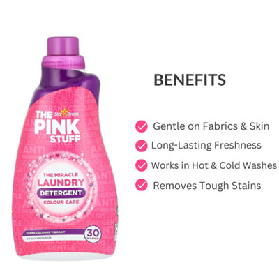 The Pink Stuff Colour Care Laundry Detergent 30 Washes - Pack of 3
