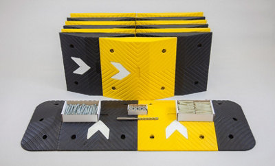 The Ramp People 8m Rubber Speed Bump Kit with Fixings 75mm High 5mph