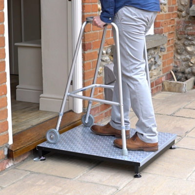 The Ramp People Adjustable Half Step with Handrails - Large - Outdoor ...