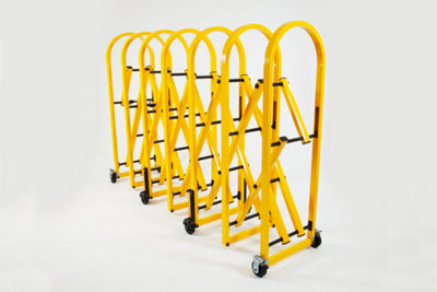 The Ramp People Concertina Barrier - Metal 210cm x 54cm x 180cm Yellow ...