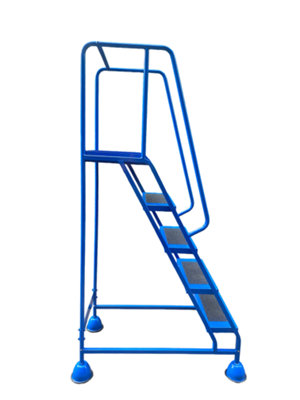 The Ramp People Mobile Warehouse Ladder With Platform & Handrails - 5 ...