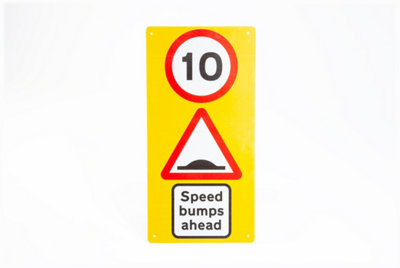 The Ramp People Wall Mounted Speed Bump Warning Sign 10mph 300mm x 600mm
